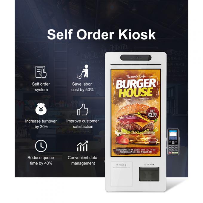 24" Touch Screen Self Service Ordering Machine Payment POS System Kiosk