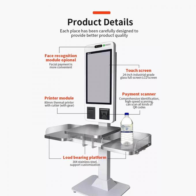 Self Service Ordering Payment Kiosk Pos System Cashier Cash Acceptor Machine