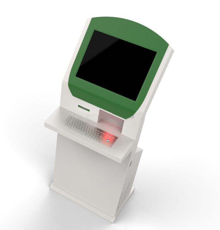 Touch Screen Self Service Queue Management Kiosk With Keyboard
