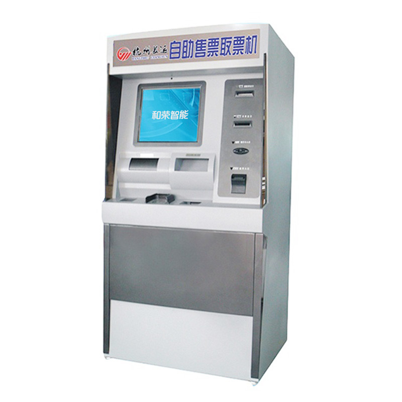 Self Service Airline Ticket Kiosk Standee Equipment With Cash And Bank ...
