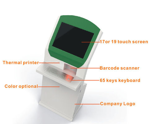 Touch Screen Self Service Queue Management Kiosk With Keyboard