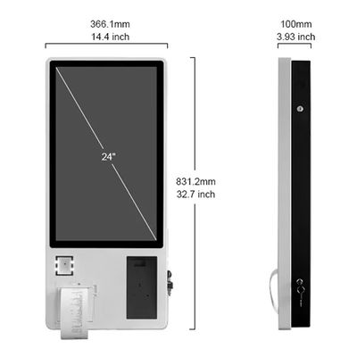 Touch Screen Self Service Printer Machine Payment Terminal Ordering Kiosk